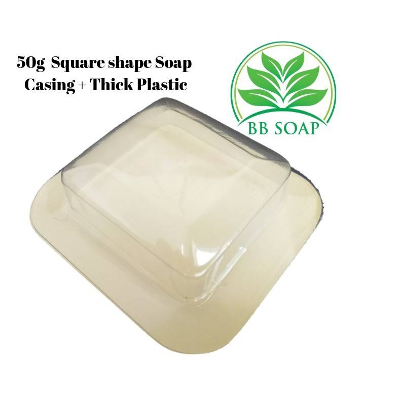 (Ready in melaka) 60g Square Shape Soap Casing + Thick Plastic (7026)